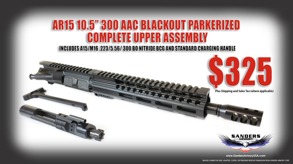 COMPLETE 10.5" 300 AAC Blackout Parkerized Upper Assembly